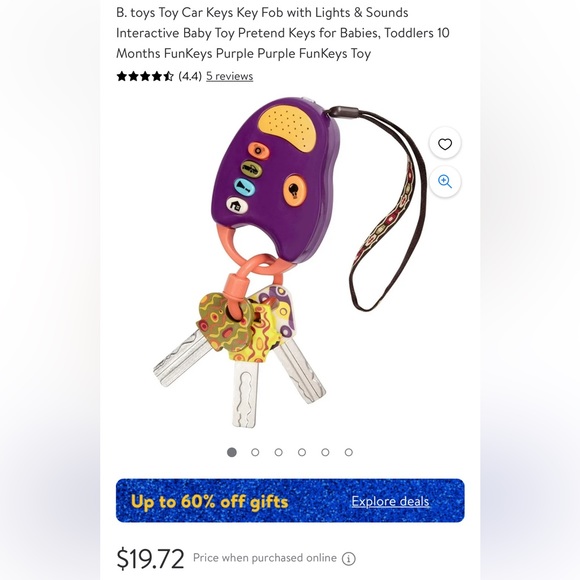 B. Toys | Toys | Nwt B Funkeys Toy Car Keys For 8m3 Years | Poshmark